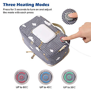 Portable Wipe Warmer Baby Wet Wipes Dispenser/Case/Holder Top Heating Large Capacity Baby Wipes Warmer Bag for Travel Outdoor Napkin Heating Box for Home/Car (Pink)