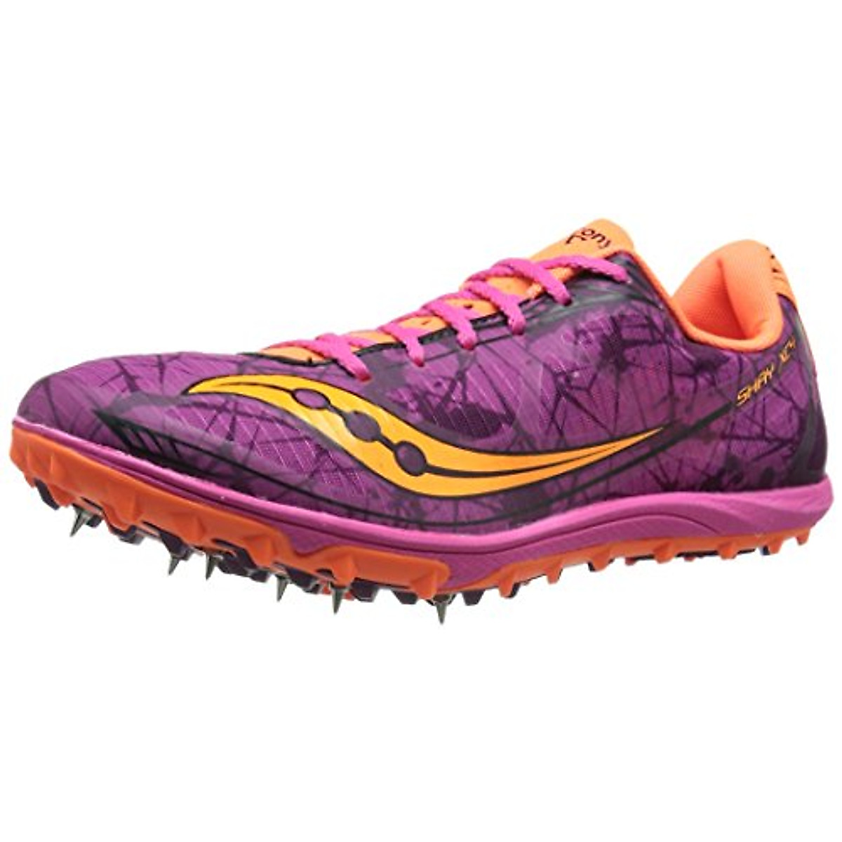 Saucony Women's Shay XC4-W, Raspberry/Vizi Orange, 6 M US