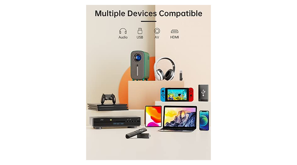 HISION Mini Projector: 1080P 4K Bluetooth | Home Theater