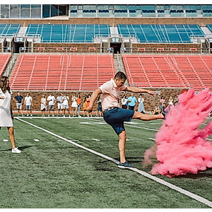 Gender Reveal Football with Pink & Blue Powder - Includes Team Boy and Girl Voting Stickers - Baby Reveal Party Ideas Touchdowns Or Tutus Exploding Reveal Ball Decorations Quarter Back Cheerleader