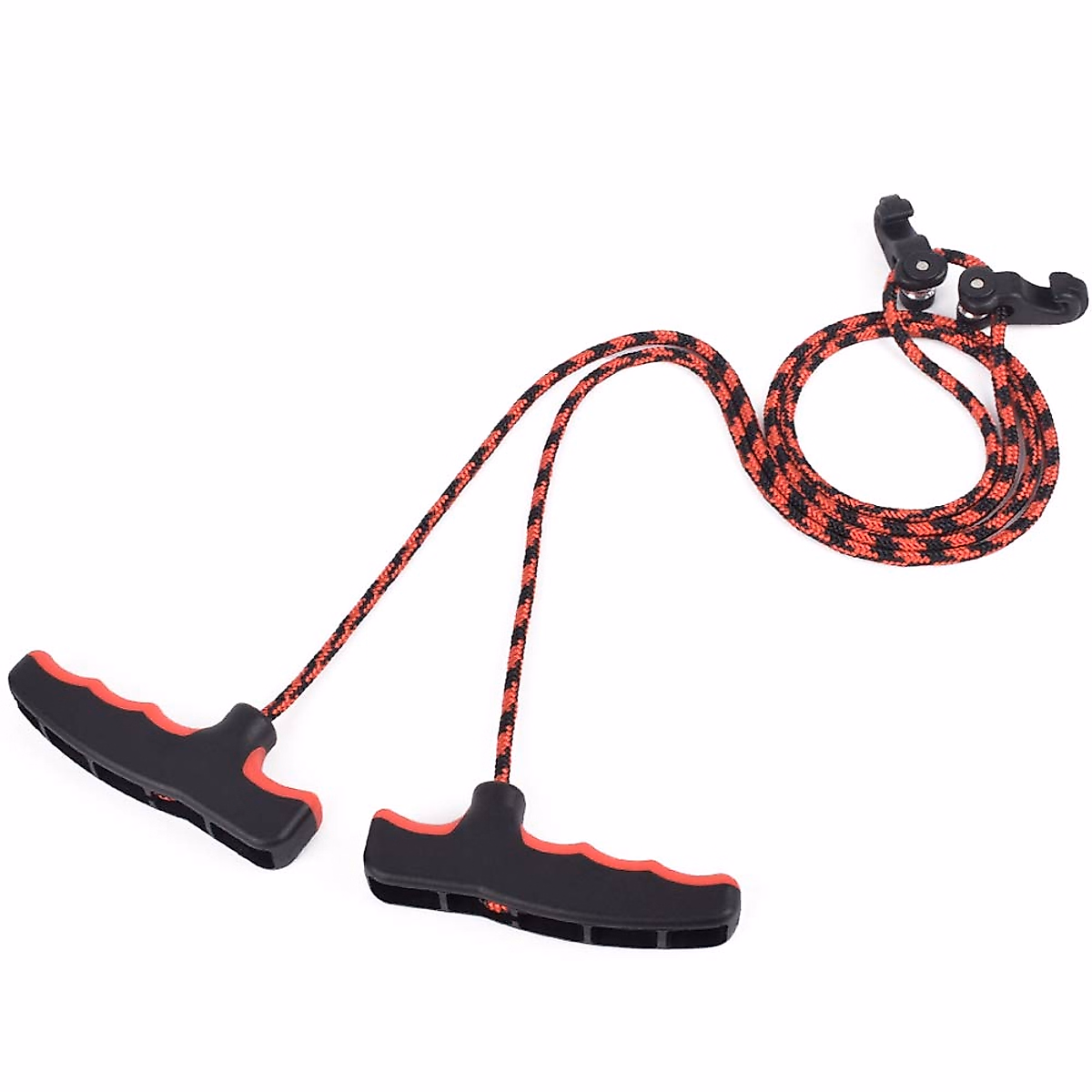 Crossbow Rope String Cocking Device Double Handle for Archery Bow Hunting Tool Accessories Red (Pack of 1)