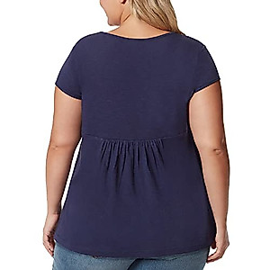 Gloria Vanderbilt Ladies' Embroidered Tee, Crewneck Short Sleeve Tee | Women Short Sleeve Shirt | Womens Top | Women's Tshirts |Summer Tops. - Blue Small