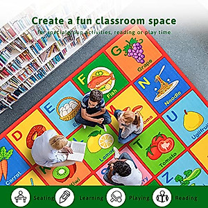 ABCarpet Classroom Rug Classroom Carpet ABC Rug Learning Area Rug or Classroom Mat Yellow Alphabet Carpet