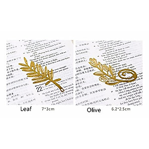 Fascola Pack of 8 Cute Cartoon Art Golden Feather Bookmarks Metal Book Mark for Reading Stationery Office School Supplies