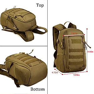 CREATOR Mini 12L Daypack Military MOLLE Tactical Backpack X-Small Rucksack MOLLE Gear Assault Pack for Traveling Camping Bag