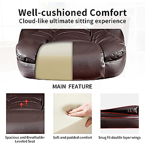 BXCSMFA Executive Office Chair Black Leather Reclining Office Chair with Footrest, Ergonomic Massage Office Chair Comfortable Adjustable Computer Task Rolling Chair (Amber Massage Executive Chair)