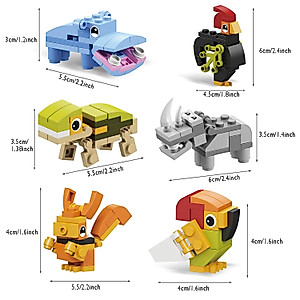 Yaye 12 in 1 Mini Building Blocks Animals, Stem Building Toy,Assorted Toy Animal,Building Blocks Stem Toys,Mini Building Blocks Sets for Kids child,Party Supplies Carnival Prizes Christmas gifts