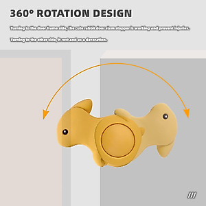 Door Pinch Guards Anti-Pinch Door Stoppers for Children Silicone Rabbit Door Slam Stopper Self Adhesive Rotating Anti-Pinch Child Safety Finger Door Guard,Prevent Little Fingers from Getting Pinched