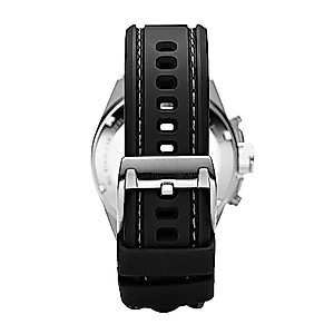 Fossil Men's Decker Quartz Silicone Chronograph Watch, Color: Silver/Black (Model: CH2573IE)
