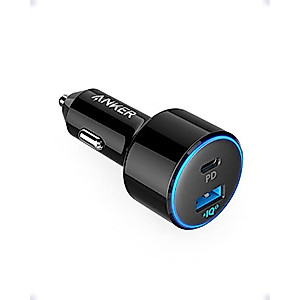 Anker USB C Car Charger, 49.5W PowerDrive Speed+ 2 Adapter with One 30W PD Port for iPhone 14 13 12 11 Pro Max mini X XS, S10/S9, MacBook Air, iPad Pro,and One 19.5W Fast Charge Port for S8 and More