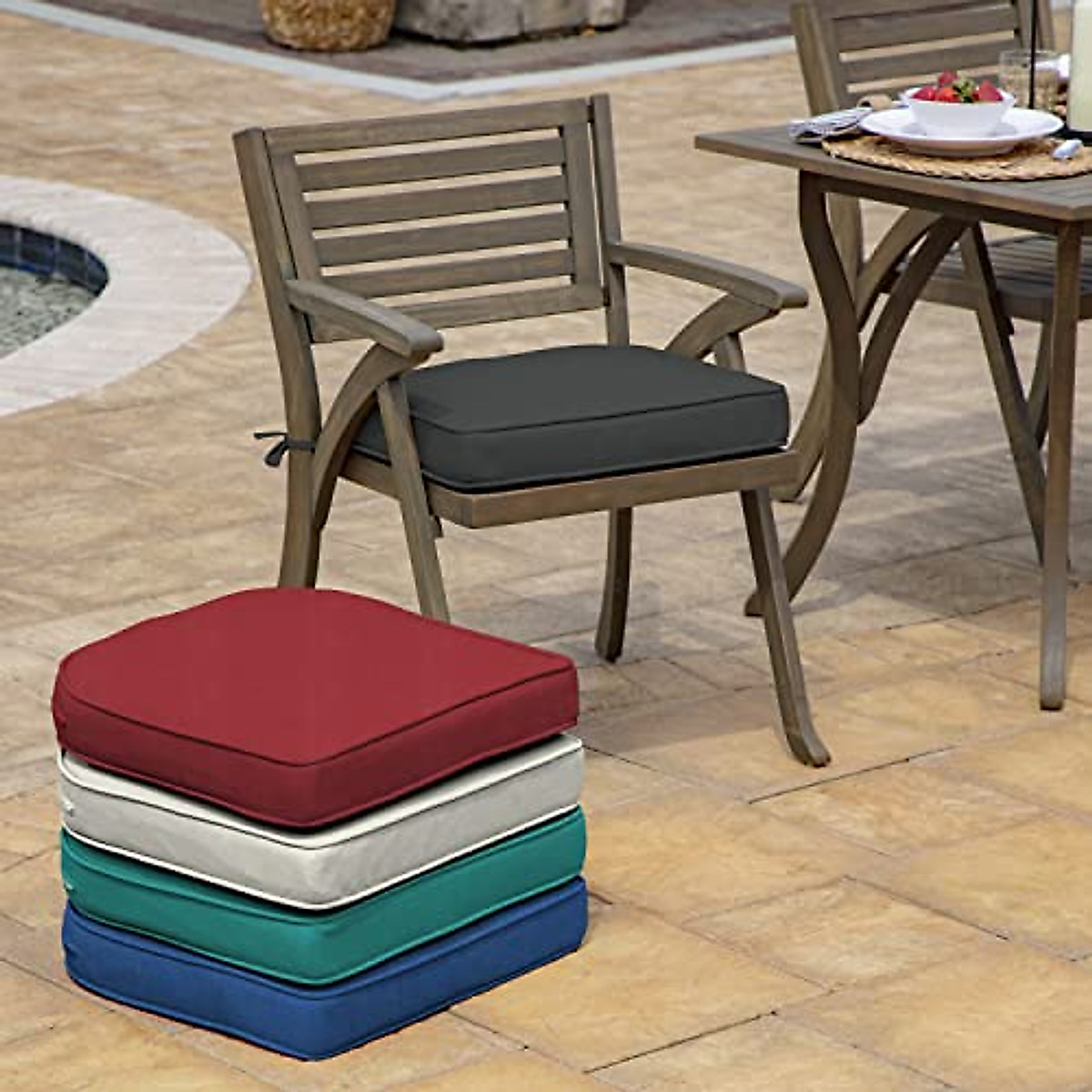 Arden Selections ProFoam Performance Outdoor Seat Cushion 19 x 20, Slate Grey
