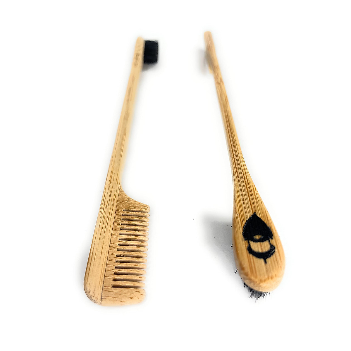 Sapling Mustache Brush & Comb (2-pack) from Green Beard Grmng - Boar Bristle & Bamboo