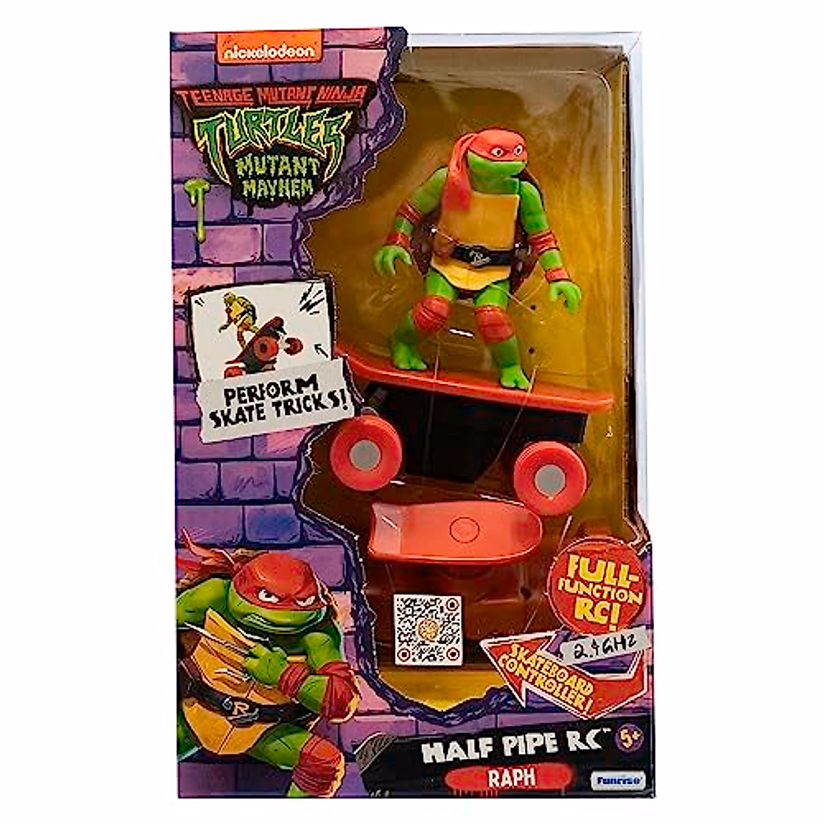 Teenage Mutant Ninja Turtles Half Pipe RC, Raphael Movie Edition, Ages 5+| Skateboard-Shaped Control & Perform Tricks on Any Surface | Collect Them All!