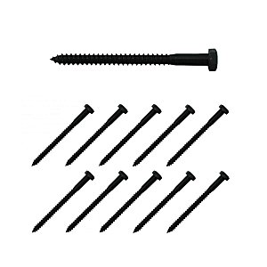 Renovators Supply Manufacturing Lag Bolts 4 in. Black Zinc Plated Steel Lag Screws with Hexagonal Head Pack of 10