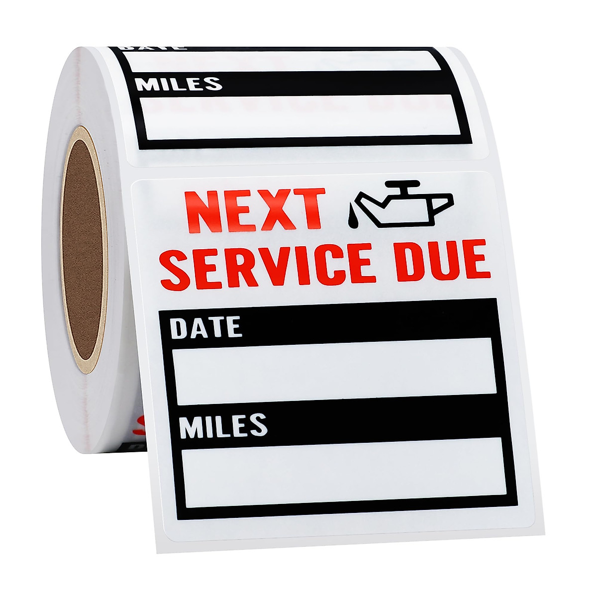 Hybsk Transparent Oil Change/Service Reminder Stickers 2"x2" Premium Quality 200pcs Clear PET Oil Change Stickers (Black)