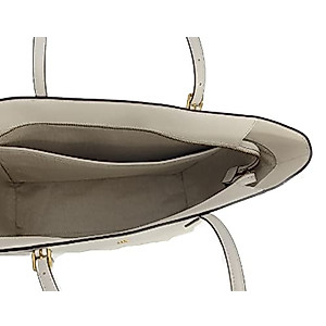 Tory Burch 134836 Emerson New Ivory White With Gold Hardware Women's Large Tote Bag