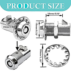 3 Pack Tubular Cam Locks Tubular Keyway (Keyed Aliked) Slam Lock for Cabinet Drawer