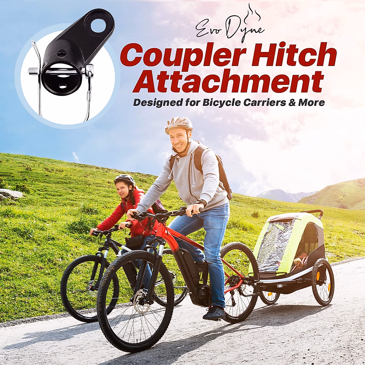 Angled Bike Trailer Hitch Attachment | Compatible with Instep and Schwinn Bike Trailers, Bike Coupler for a Wide Range of Bicycle Carriers, Trailer Sizes, Models, and Styles