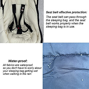 AICTIMO Universal Baby Stroller Warm Footmuff Soft Lining and Splashproof Polyester Peach Skin Fabric Compatible With Babyzen YOYO - Includes Carry Bag - Machine Washable (Blue)