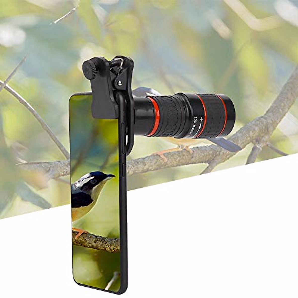 Cell Phone Camera Lens, 20X Long Focus Zoom Telephoto Lens with Phone Holder, Telephoto Lens for Phones Tablets Default