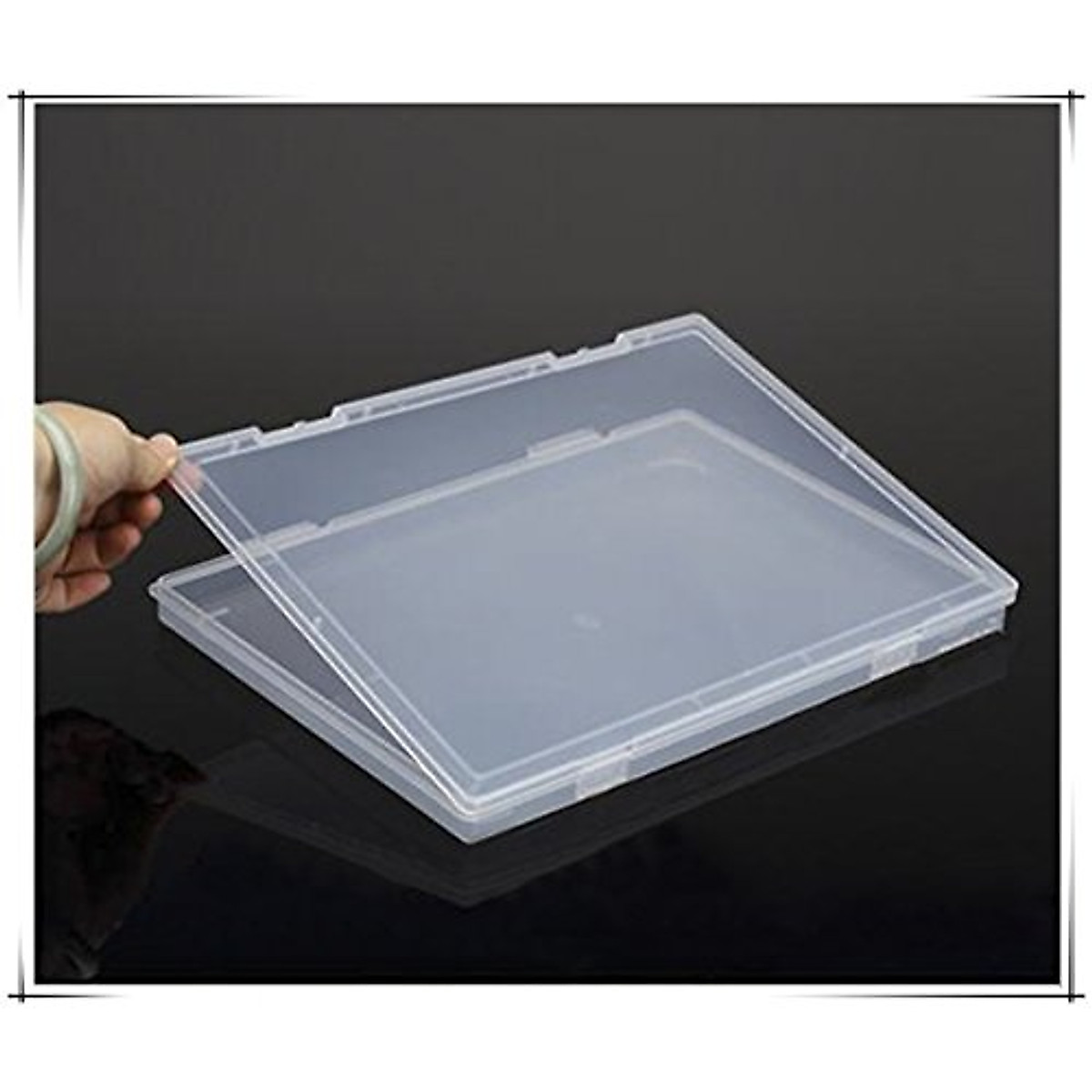 Portable A4 File Box Transparent Plastic Box Office Supplies Holder Document Paper Protector Desk Paper Organizers Case PP Storage Collections Container Magazine Organizers Box Case (1pc(Available Dimension 30 x 21 x 2cm/11.8 x 8.3 x 0.8inch))