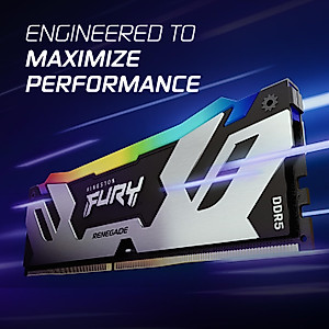 Kingston FURY Renegade RGB 32GB (2x16GB) 6400MT/s DDR5 CL32 DIMM Desktop Memory (Kit of 2) | Intel XMP 3.0 | Overclocking Stability | KF564C32RSAK2-32