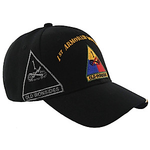 1st Armored Division Old Ironsides Baseball Style Embroidered HAT USA Army Cap Black