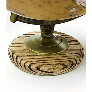 Replogle Morgan – Designer Series Globe, Old World Style Globe, Raised Relief, Charred Hardwood Base, Antique brass plated Semi-Meridian, Velvety texture ball (12"/30 cm diameter)