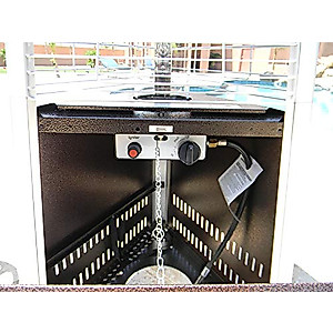 Hiland HLDS01-MGTHG Quartz Glass Tube Patio Heater w/Wheels, 40,000 BTU, Pyramid, Hammered Bronze