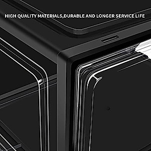 mupera X-Large Shoe Storage Box - Upgrade Black Shoe Bins(2023 New), Stackable Sneaker Storage Boxes, Hardtop Plastic Shoe Storage Organizer Bin with Lid, Sneaker Shoe Holder Containers for Closets