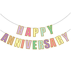 Happy Anniversary Banner, Wedding Anniversary Party Funny Paper Sign Party Supplies