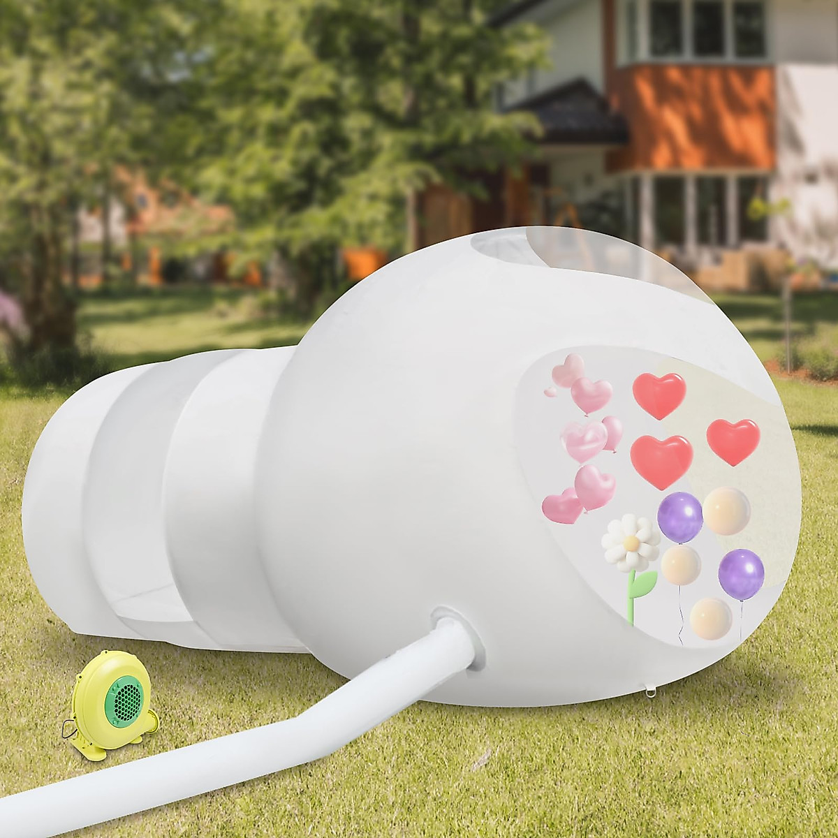 Bubble House, Inflatable Bubble Tent, Clear Dome Balloon Garden Tent, Large Oversize Weather Proof Pod, Cold Protection Camping Tent w/Blower, 8ft Dia Bubble, 6ft Tunnel