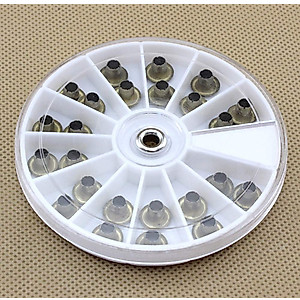 AKOAK Plastic Storage Box, 12 Compartment Bead Tissue Display Container, Rotating Jewelry, Cosmetics, Nail Art Storage Box, Pack of 1