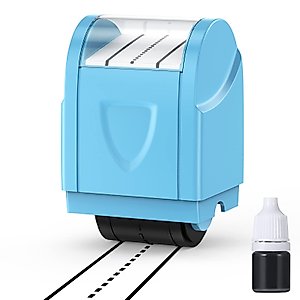 Dashed Handwriting Lines Practice Roller Stamp Parents and Teachers Roller Self-Inking Line Rolling Stamps Handwriting Practice Tool (Baby Blue)
