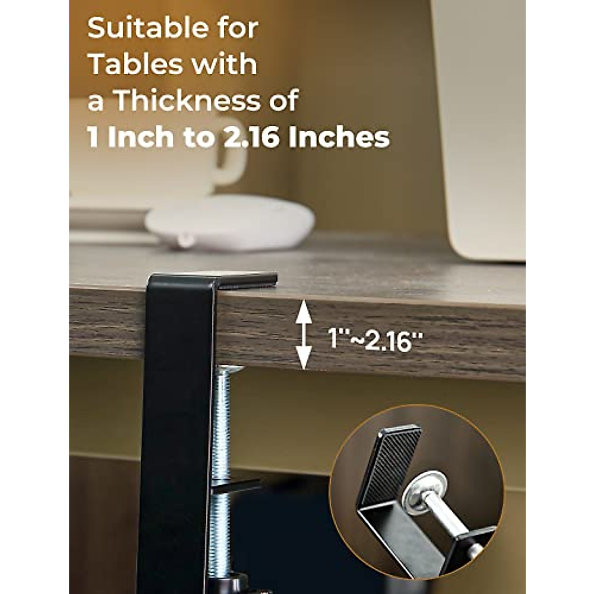 yamagahome Under Desk Cable Management Tray, 14"-21" Retractable Cord Organizer for Desk, No Drill Cable Tray Basket for Wire Management, Sturdy Metal Cable Management with Clamp for Home Office