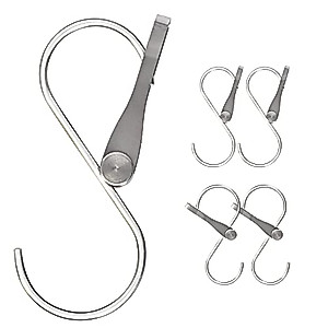 GEZIDEA S Hooks Stainless Steel Heavy Duty S Hooks Anti Drop for Work Shop,Wardrobe,Office,4Pieces
