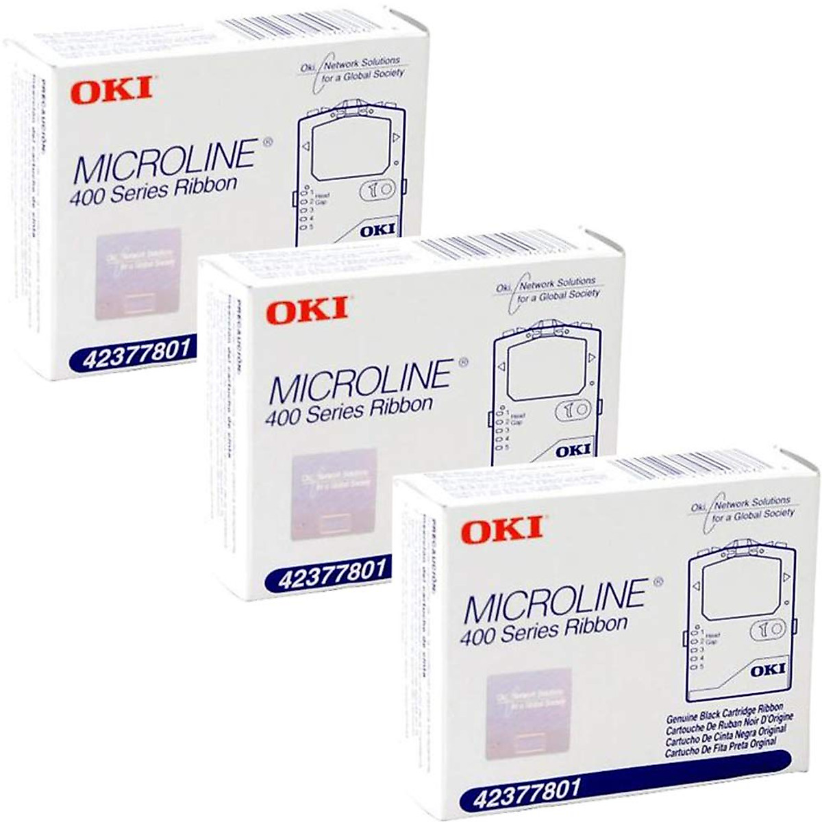 3 Pack 42377801 Ribbon, Black by OKIDATA (Catalog Category: Computer/Supplies & Data Storage / Ribbons)