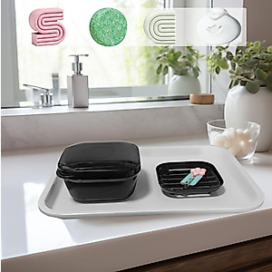 Vonpri Travel Soap Container with Lid for Dove Beauty Bar, Small Soap Case Holder for Shower Traveling Accessories Bathroom Soap Dishes Box for Mini Soap, Shampoo and Conditioner Bar 2.5 Inch (Black)