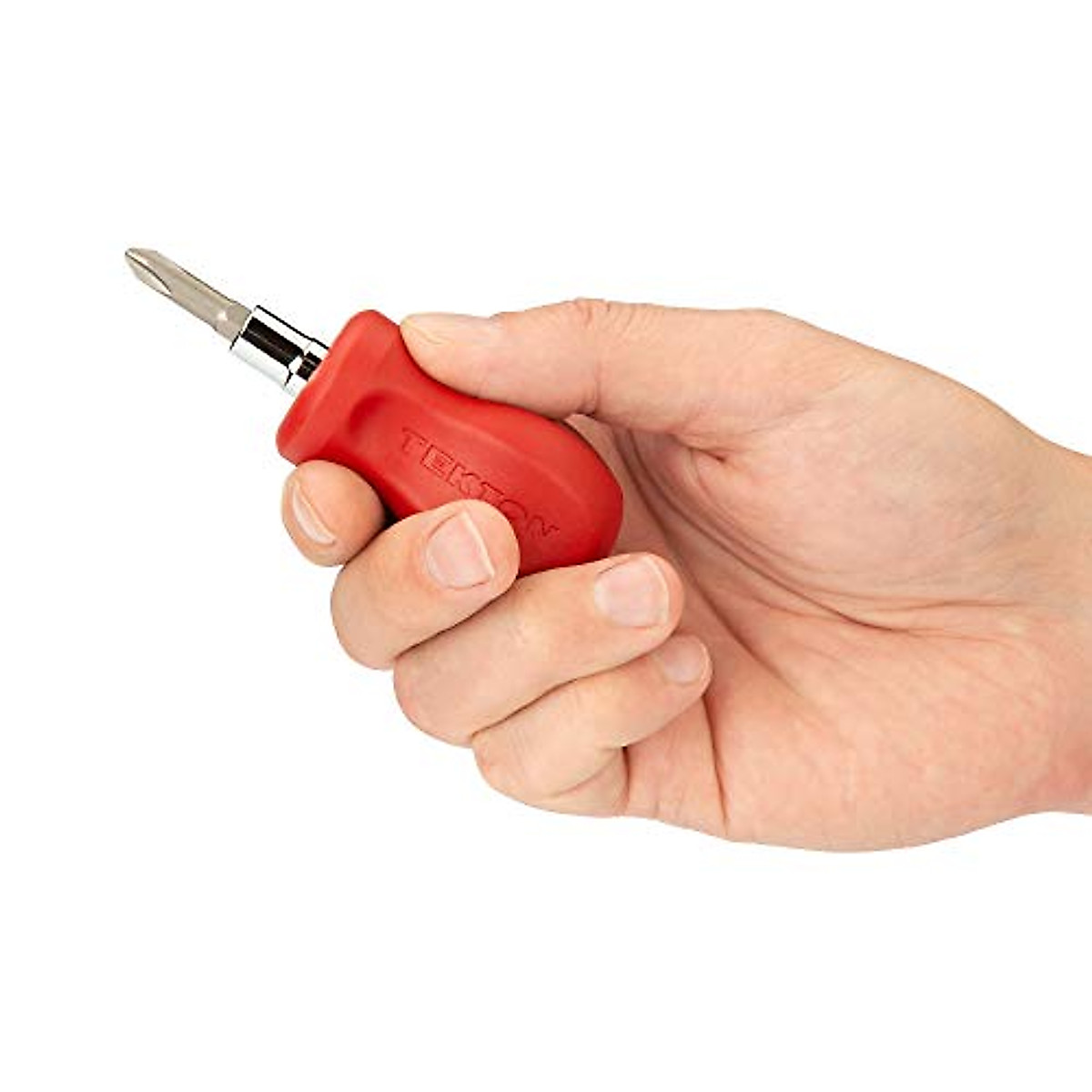 TEKTON 3-in-1 Stubby Phillips/Slotted Driver (#2 x 1/4 in., Red) | DMT17002