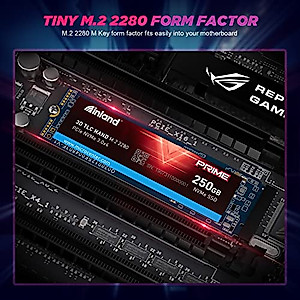 INLAND Prime 250GB NVMe M.2 PCIe Gen3x4 2280 Internal Solid State Drive TLC 3D NAND SSD - Up to 3300 MB/s, 3D NAND, Storage and Memory for Laptop & PC Desktop
