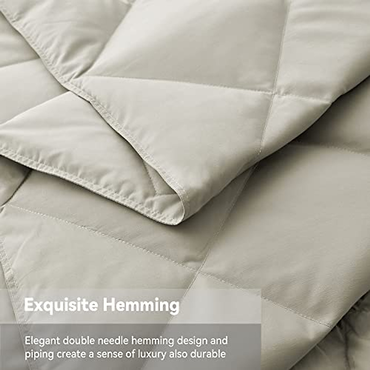 Natural Goose Down Throw Blanket for Couch,Bed Comforter,Sofa Blanket Throw,Outdoor Blanket,Lightweight Down Comforter with Peach Skin Fabric,Reversible Lap Down Blanket Gifts,50"X70",Beige Blanket