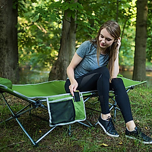 Alpcour Folding Camping Cot – Deluxe Collapsible Single Person Bed in a Bag w/Pillow for Indoor & Outdoor Use – Ultra Lightweight, Comfortable, Heavy Duty Design Holds Adults & Kids Up to 300 Lbs