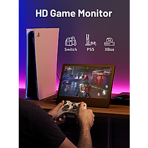 Lijun Portable Monitor for Laptops and Smartphones, Computer Display Monitor w/USB-A Port HDMI, 13.3" 1280×800 IPS External Monitor w/Monitor Stand & Speakers for Laptop PC Xbox PS5 Switch