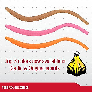 Berkley PowerBait Power Floating Trout Worm Fishing Bait, Pink Shad, 3in | 8cm, Irresistible Scent & Flavor, Realistic Worm Profile, Ideal for Trout and More