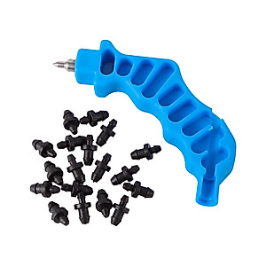 FOGWOWO 2-in-One Drip Irrigation Tubing Hole Punch with 20 pcs Plugs,Drip Irrigation Tool Used for 1/4 inch Fitting and Emitter Insertion,1 Pcs-Blue
