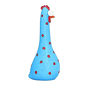 Chicken Statue, Big Eye Chicken Long Neck, Microlandschaft Hand Crafted Resin Animal Garden Statues for Garden Yard Art Decoration(Blue)