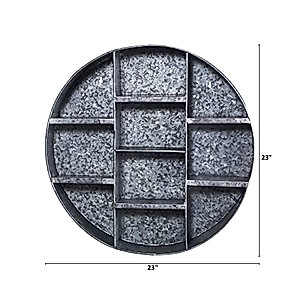 Nearly Natural 23in. Galvanized Round Metal Wall Mounted Shelf System