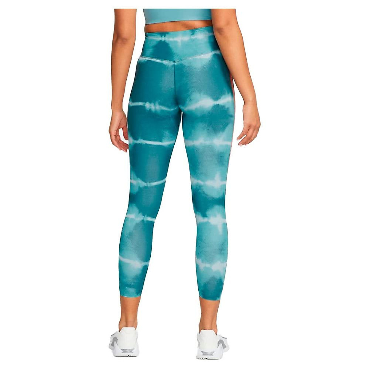 Nike Women's Mid Rise 7/8 One Luxe Leggings (US, Alpha, Small, Regular, Regular, Ash Green/Rush Orange/Clear)