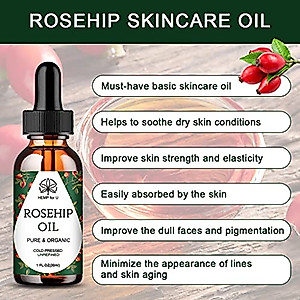 Gua Sha Massage Tools & Rosehip Oil in One Set, Nature Jade Stone Facial Gua sha Products for Skin Massage, Beauty and Moisturizing - with Nice Travel Pouch