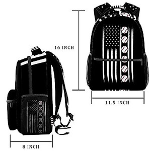 Schoolbag Bookbag Baseball American Flag Backpack for Teen Girls Boys School Bags Laptop Bag